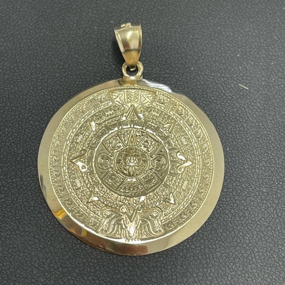 Jewelry | 1kt Gold Aztec Calendar Charm Pendant | Poshmark